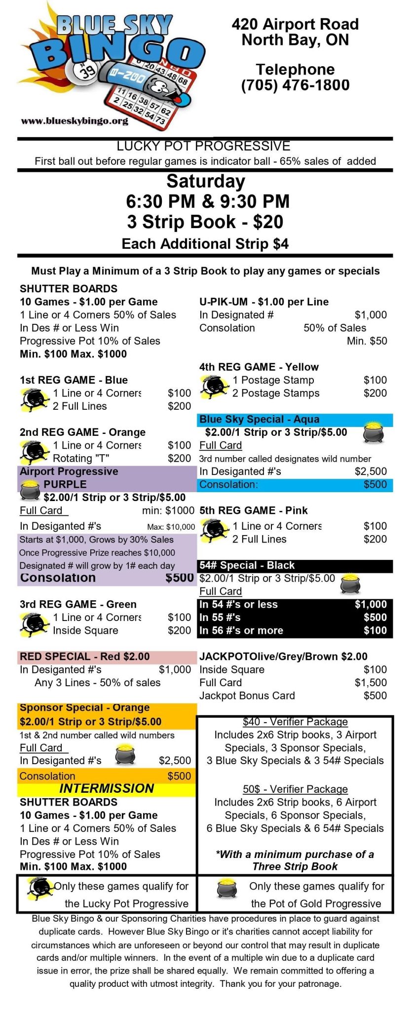 Super Saturday – Blue Sky Bingo North Bay